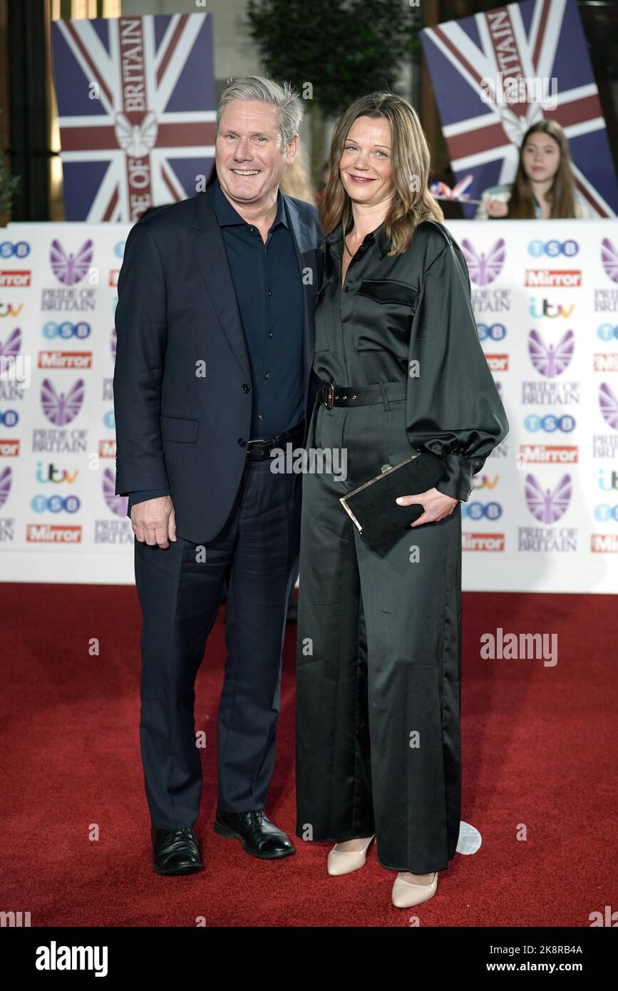 Labour leader Sir Keir Starmer and his wife Victoria Starmer arrive at ...