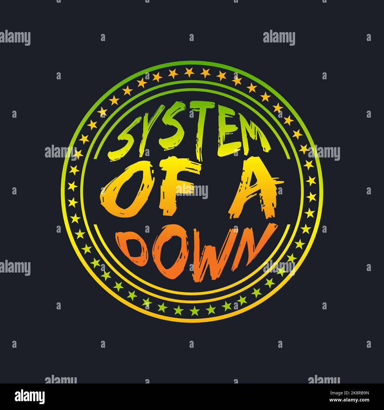SYSTEM OF A DOWN, lettering typography in badge style design artwork ...