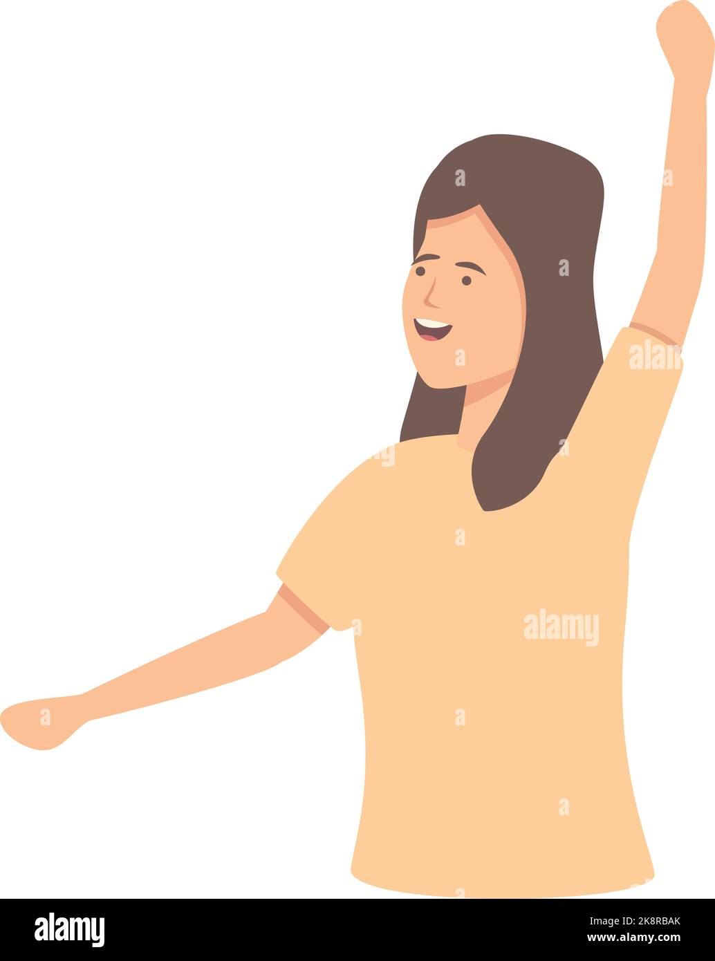 Happy student icon cartoon vector. Woman person. Young positive Stock ...