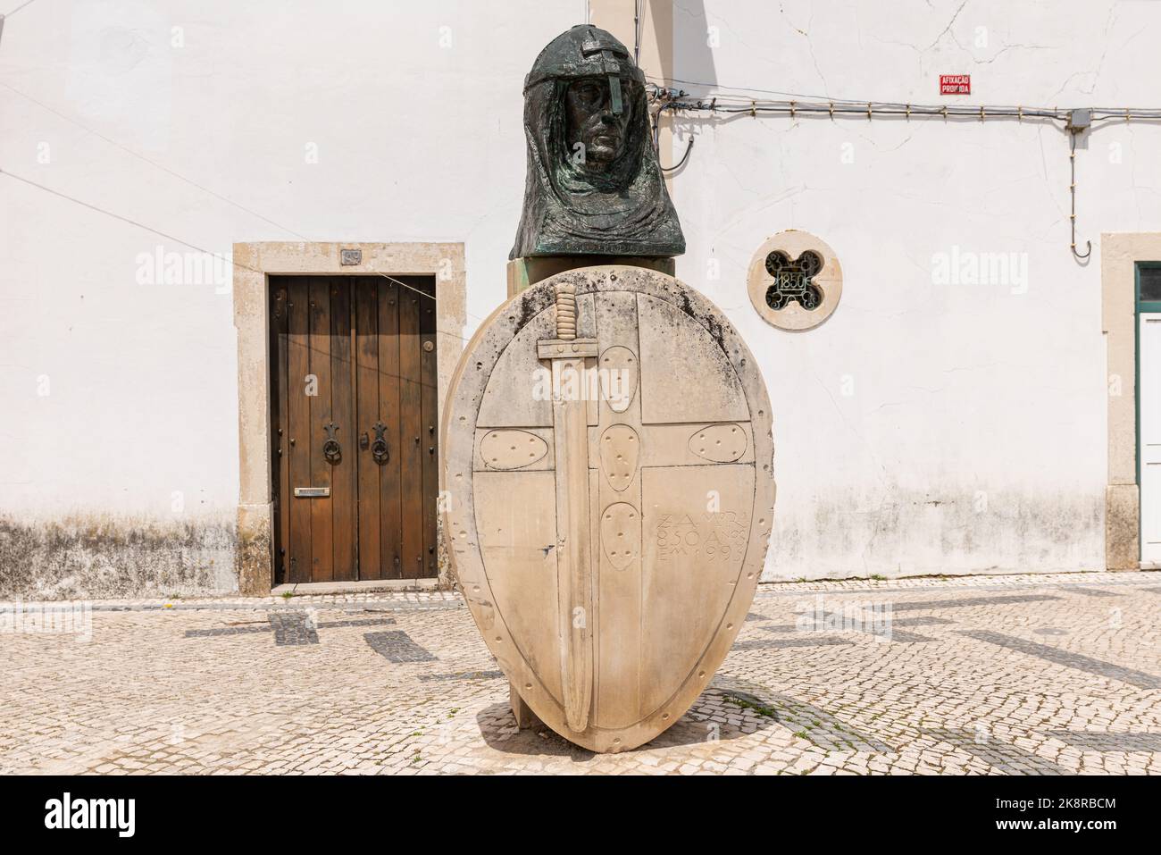 The statue of Afonso Henriques, the first king of Portugal, in the ...