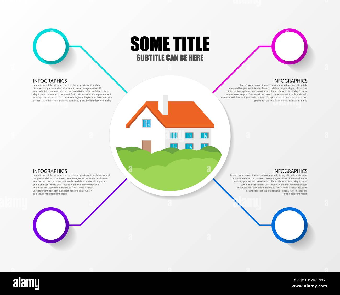 Infographic design template. Real estate concept with 4 steps. Can be ...