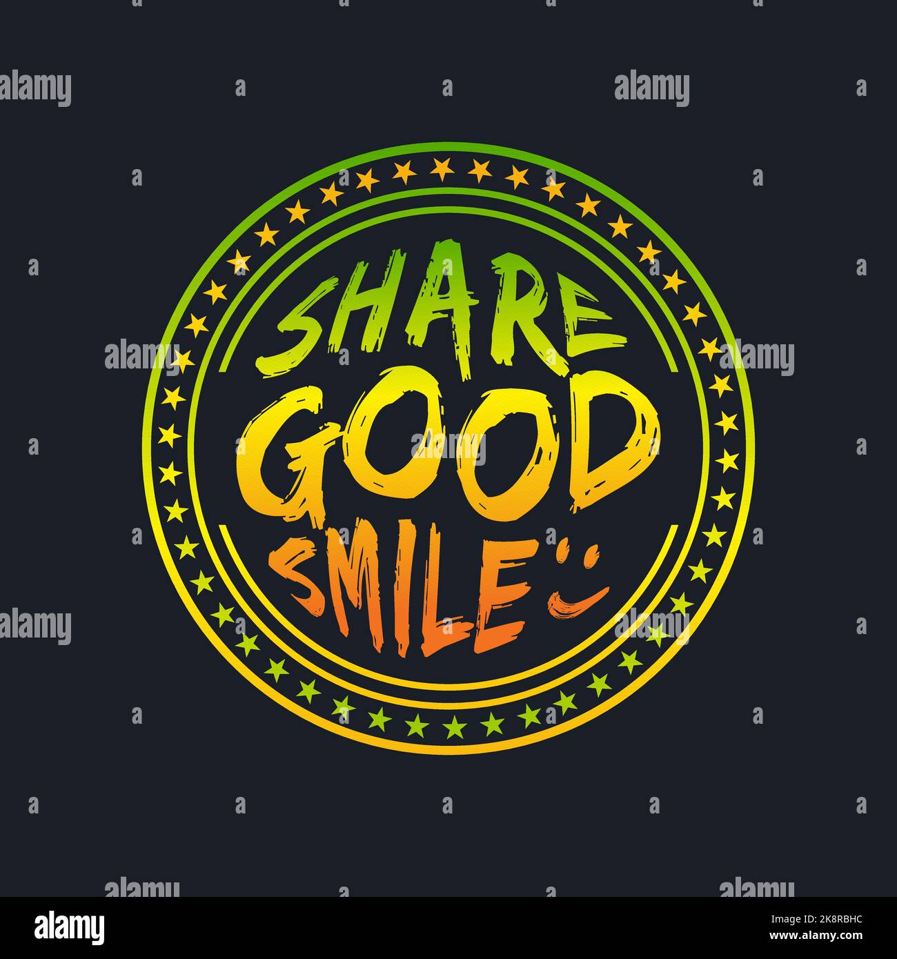 SHARE GOOD SMILE :), lettering typography in badge style design artwork ...