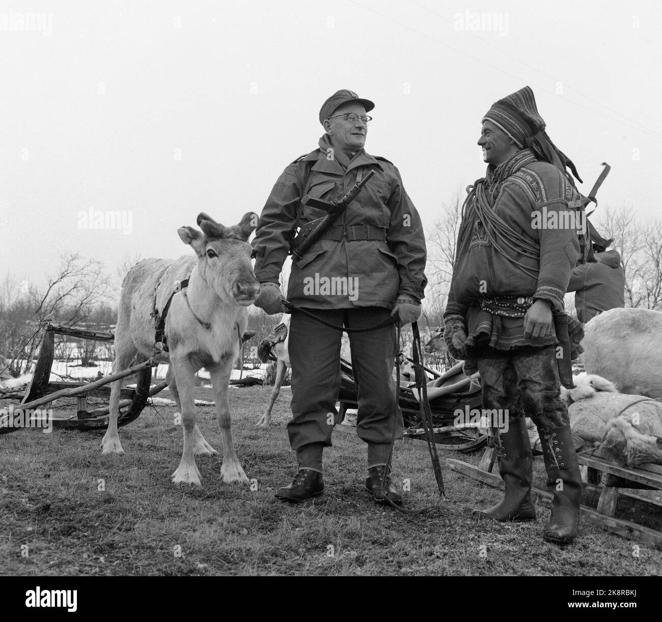 Kautokeino 19600419 The Home Guard has winter exercise in the ...