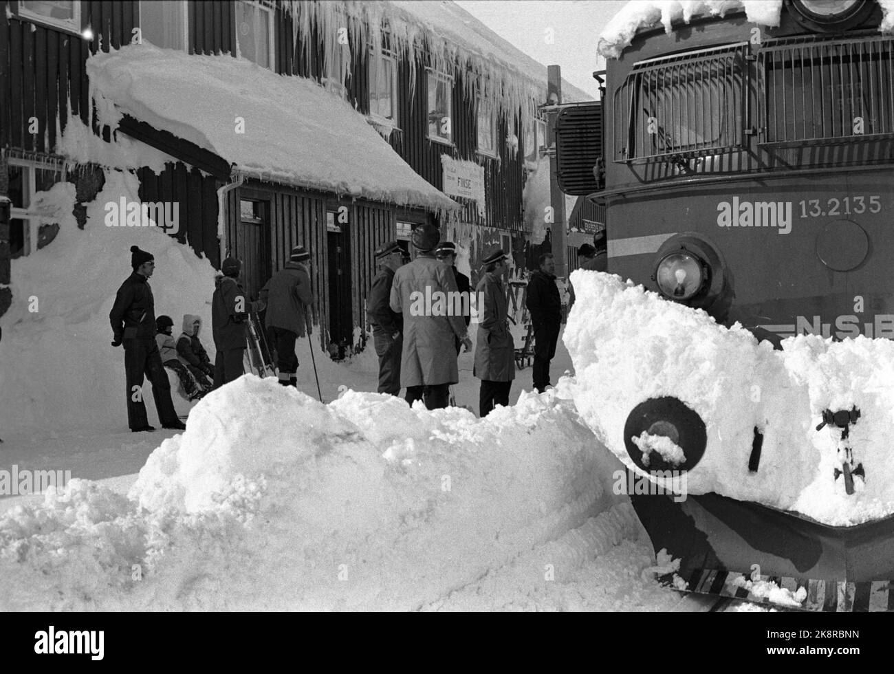 Finnish April 1976. Still large amounts of snow in the mountains. Here ...
