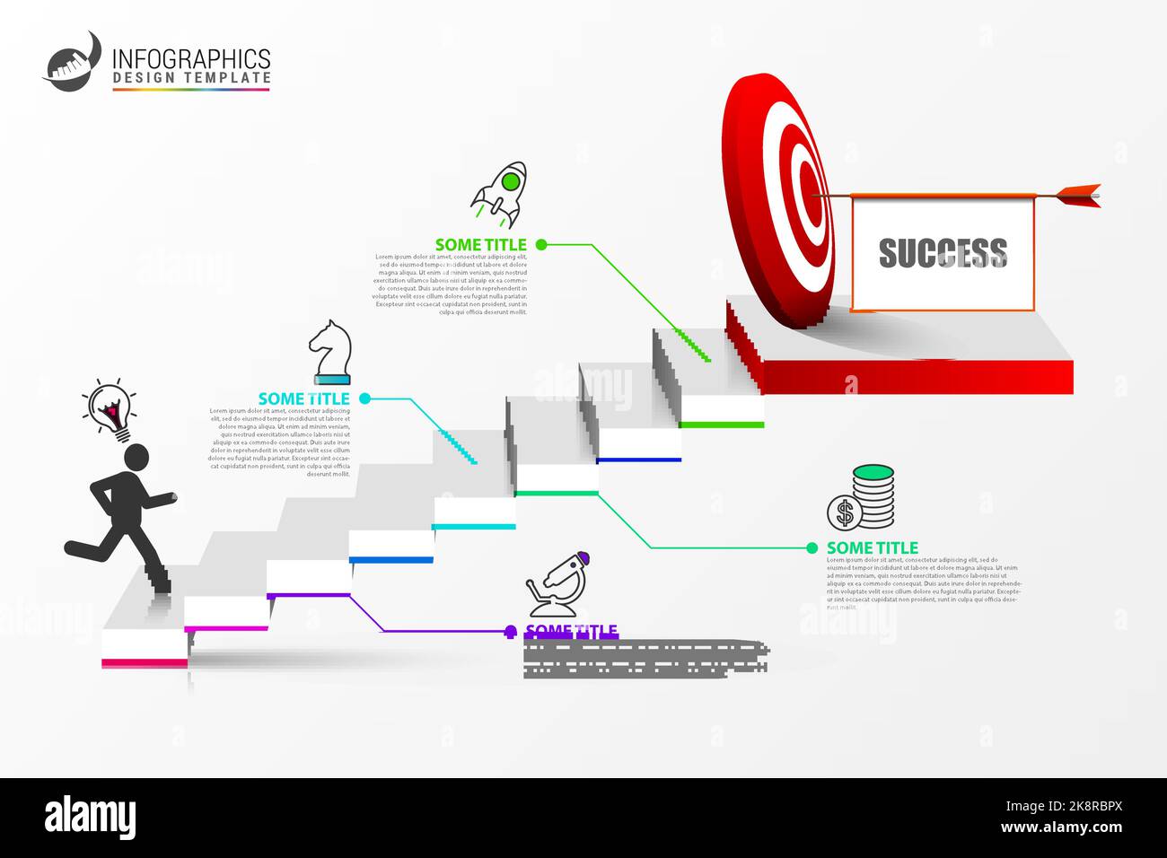 Infographic design template. Staircase concept with steps. Can be used ...
