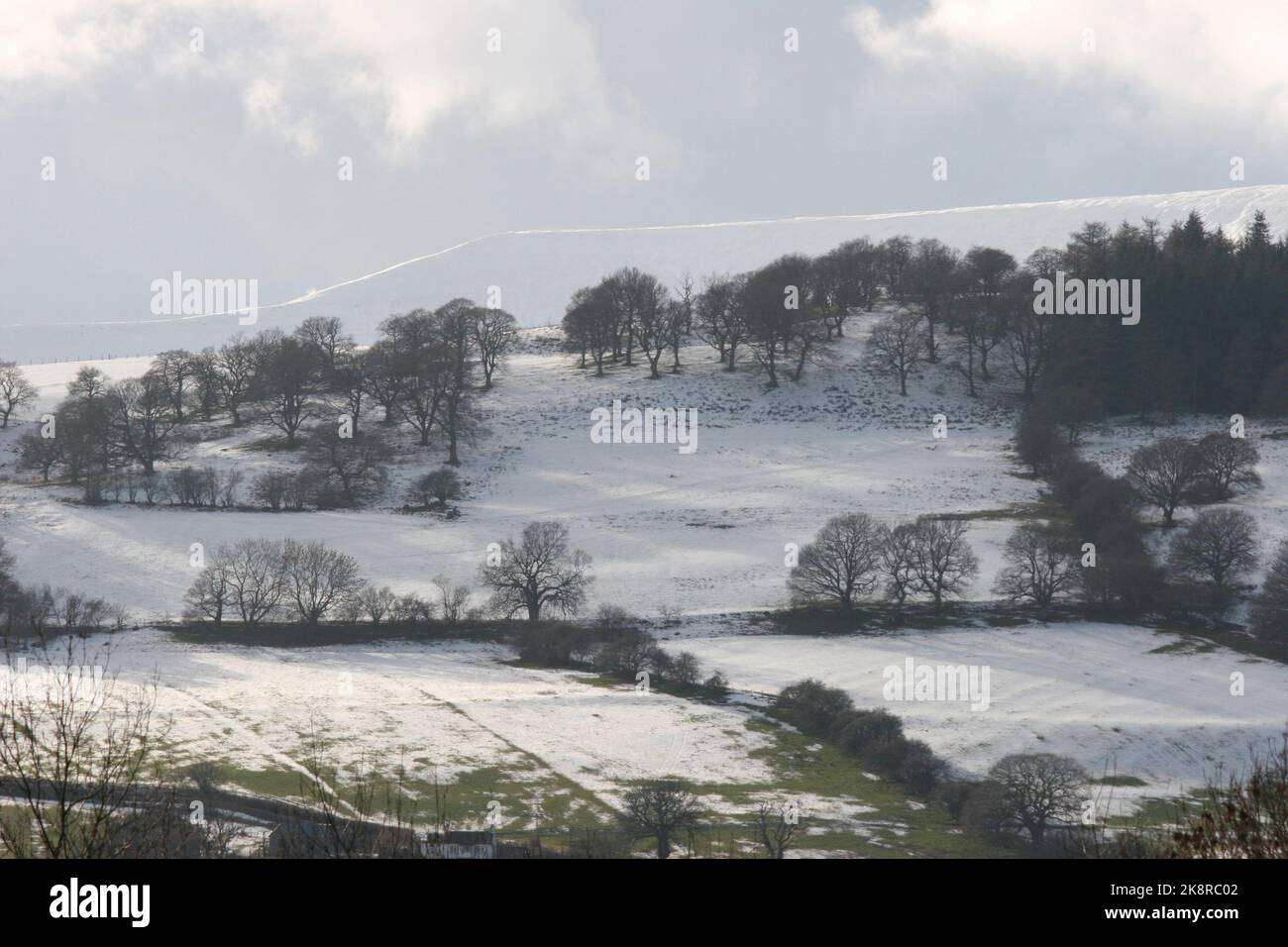 A beautiful landscape with snow-covered fields Stock Photo - Alamy