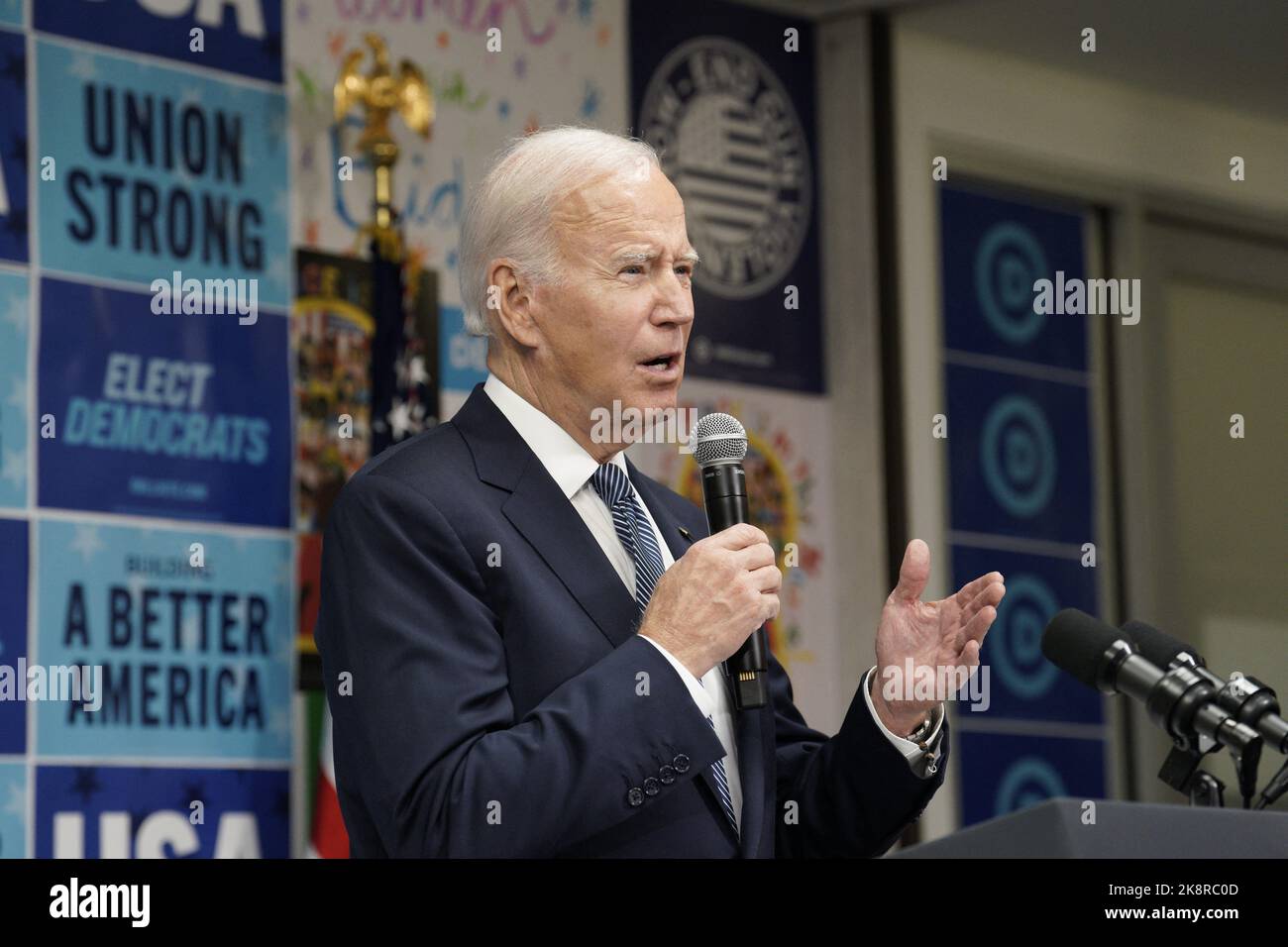 US President Joe Biden delivers remarks at the Democratic National ...