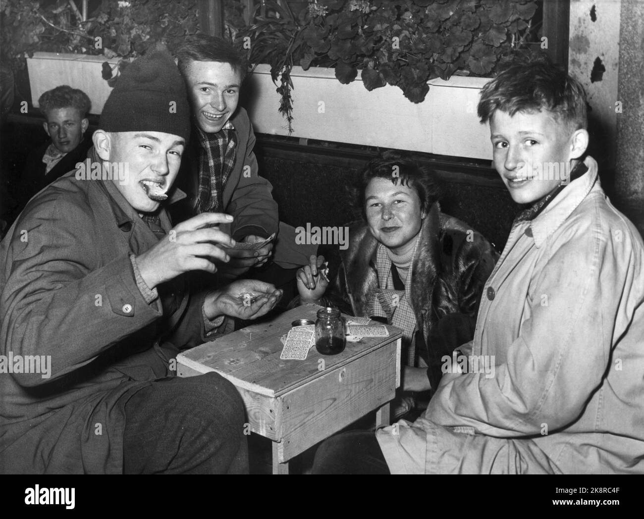 Oslo 1952; Trumpet player and singer Louis Armstrong (1901-1971) gave ...