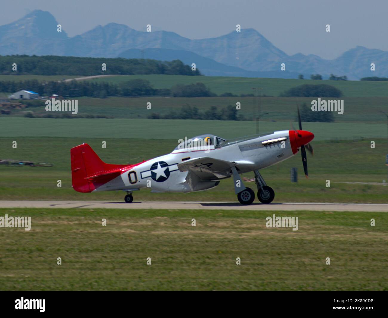 The North American P-51 Mustang WWII fighter, bomber aircraft taxiing ...