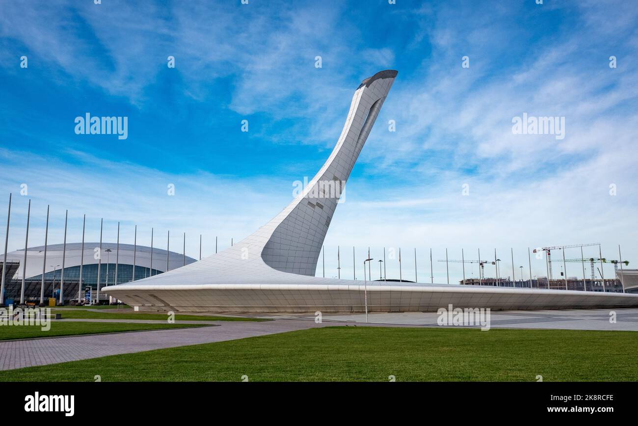 December 11, 2021, Sochi, Russia. The torch of the 2014 Winter Olympic ...