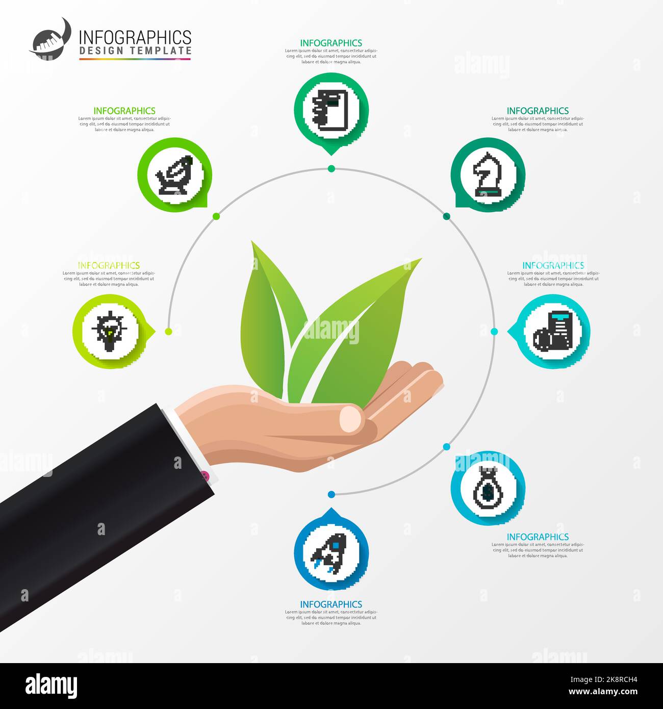 Infographic design template. Ecology concept with 7 steps. Can be used ...