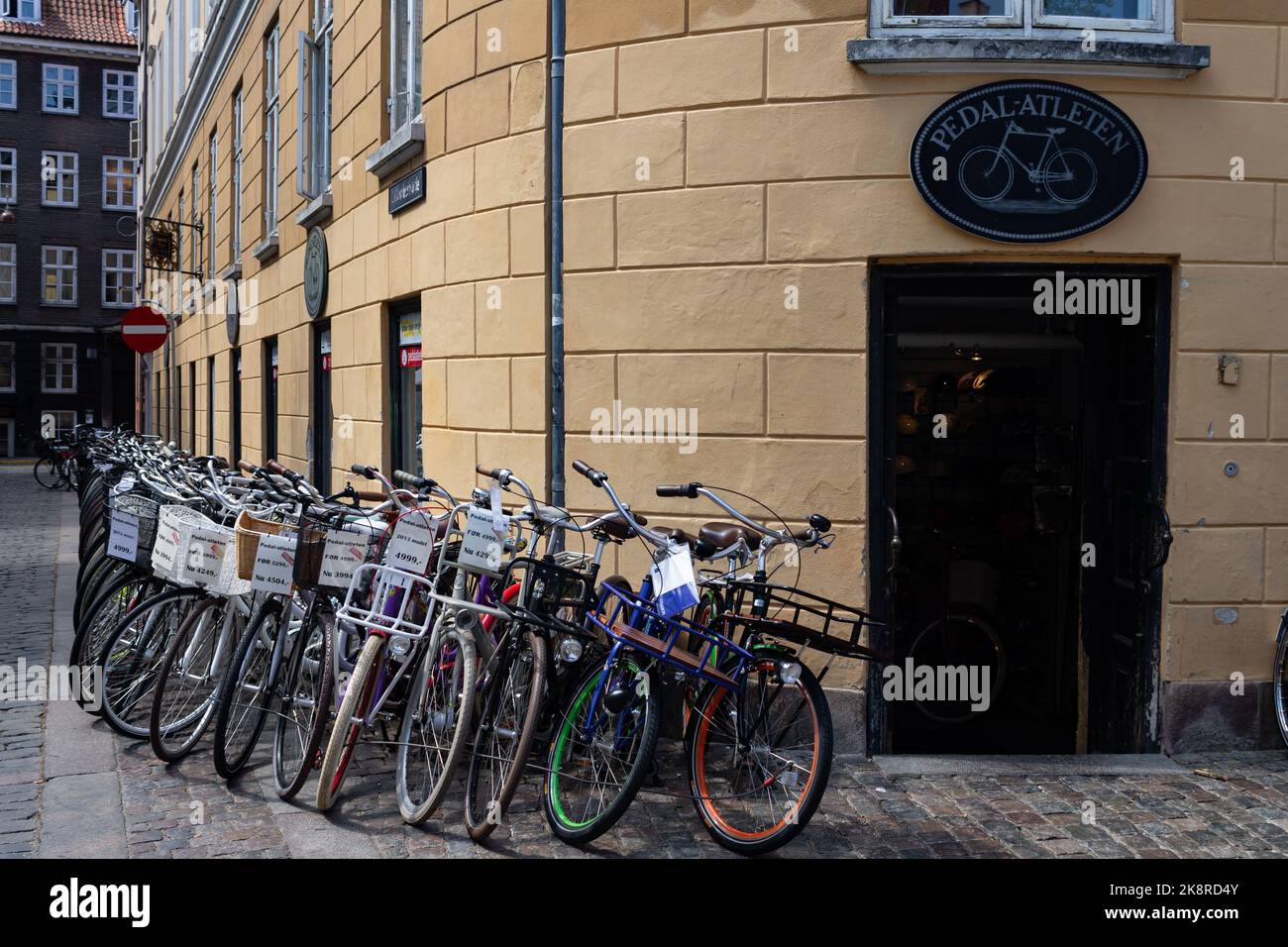 A Bicycle parking on the street in Copenhagen, Denmark Stock Photo - Alamy