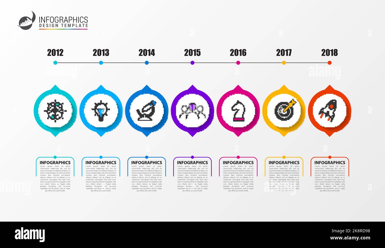 Infographic design template. Timeline concept with 7 steps. Can be used ...