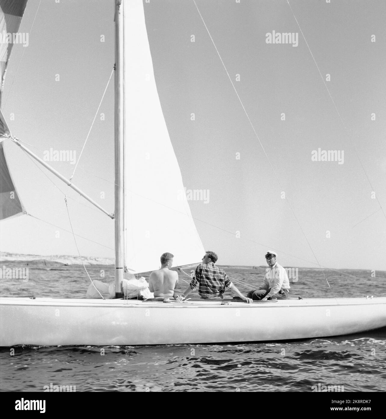 Hankø July 4, 1959. Crown Prince Harald participates in the regatta at ...