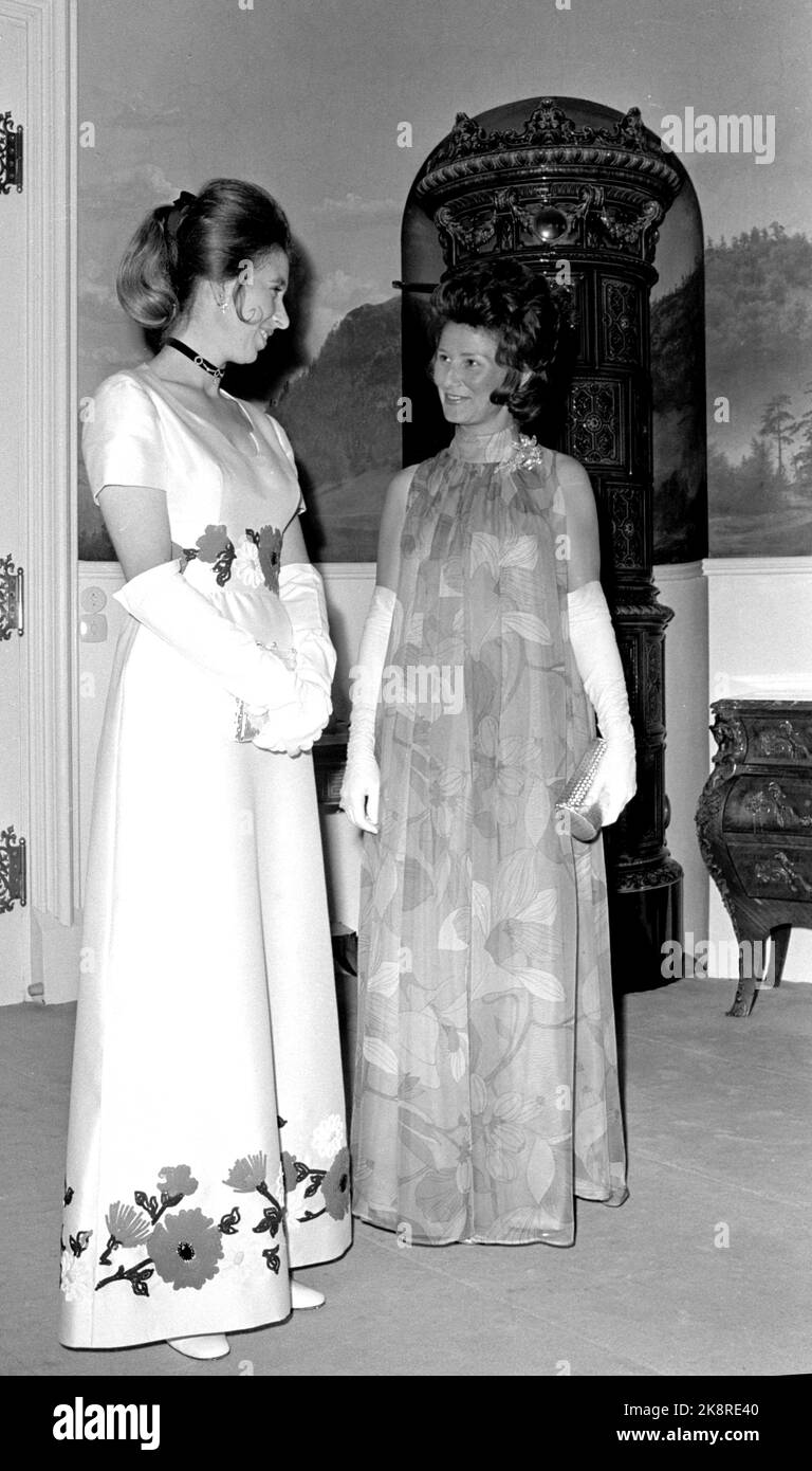 Oslo 19710605. Princess Anne of the UK is on an official visit to ...