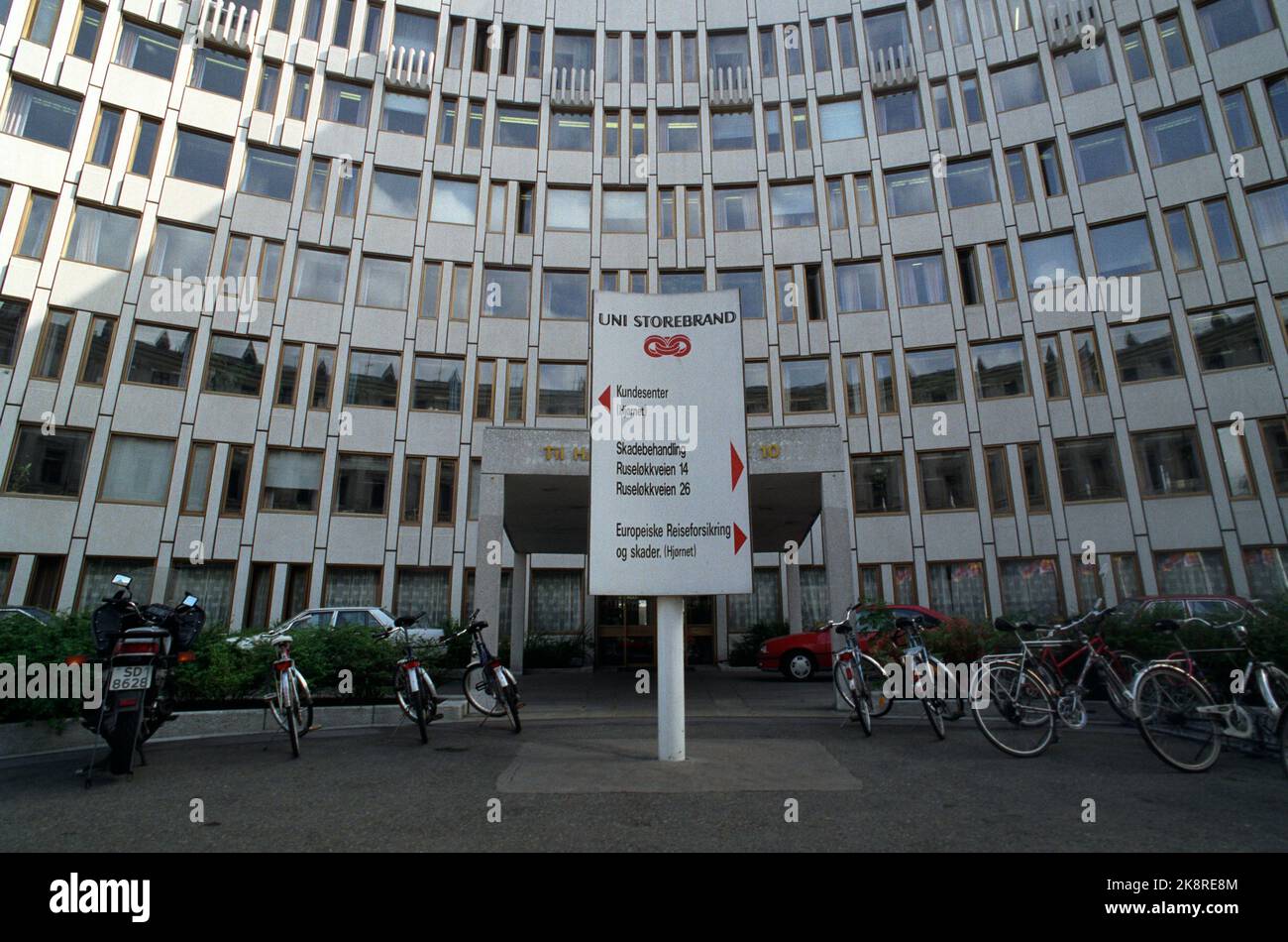 Oslo 19920826. The insurance company Uni Storebrand, exterior of the ...