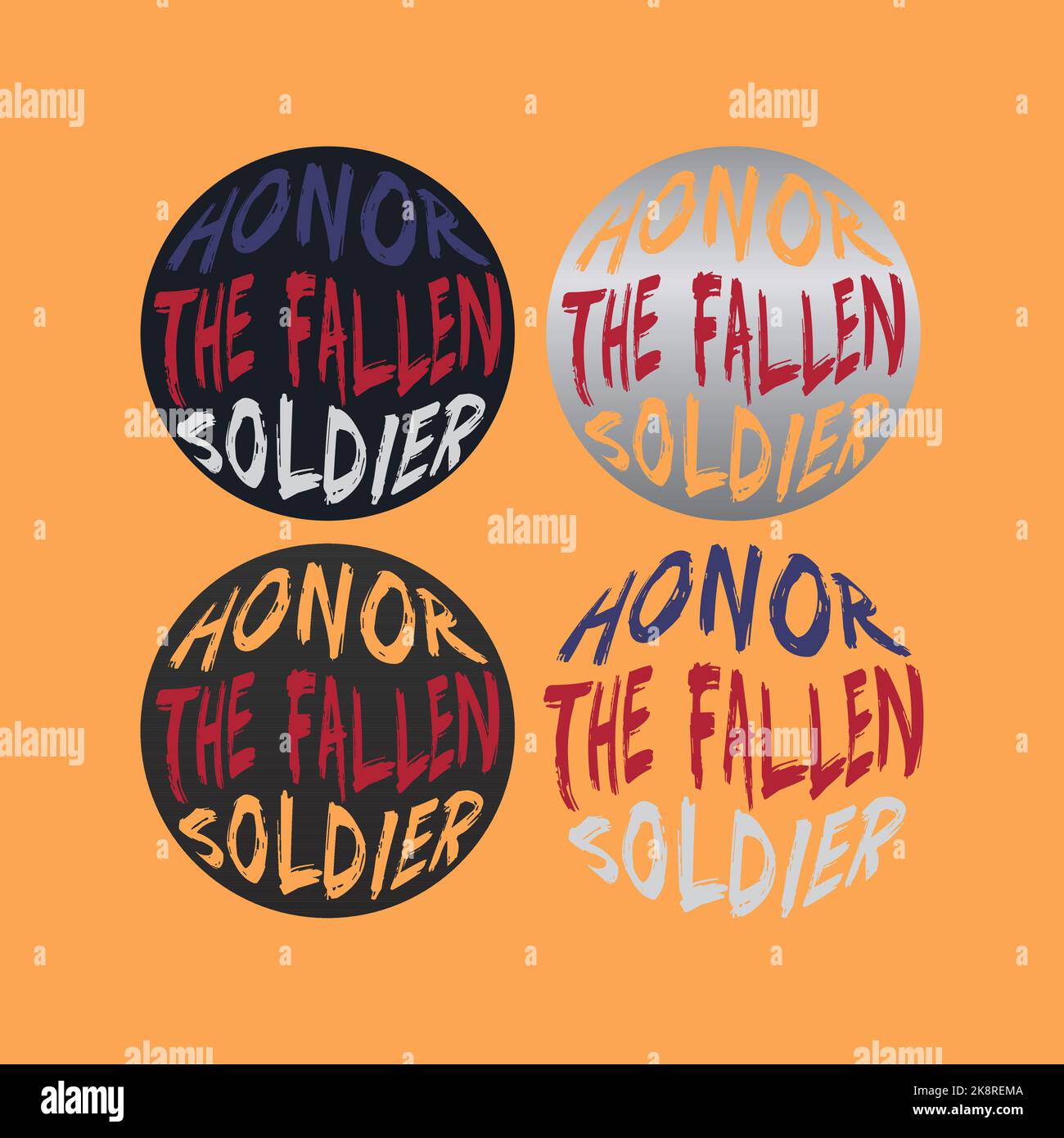 HONOR THE FALLEN SOLDIER, lettering typography design artwork ...
