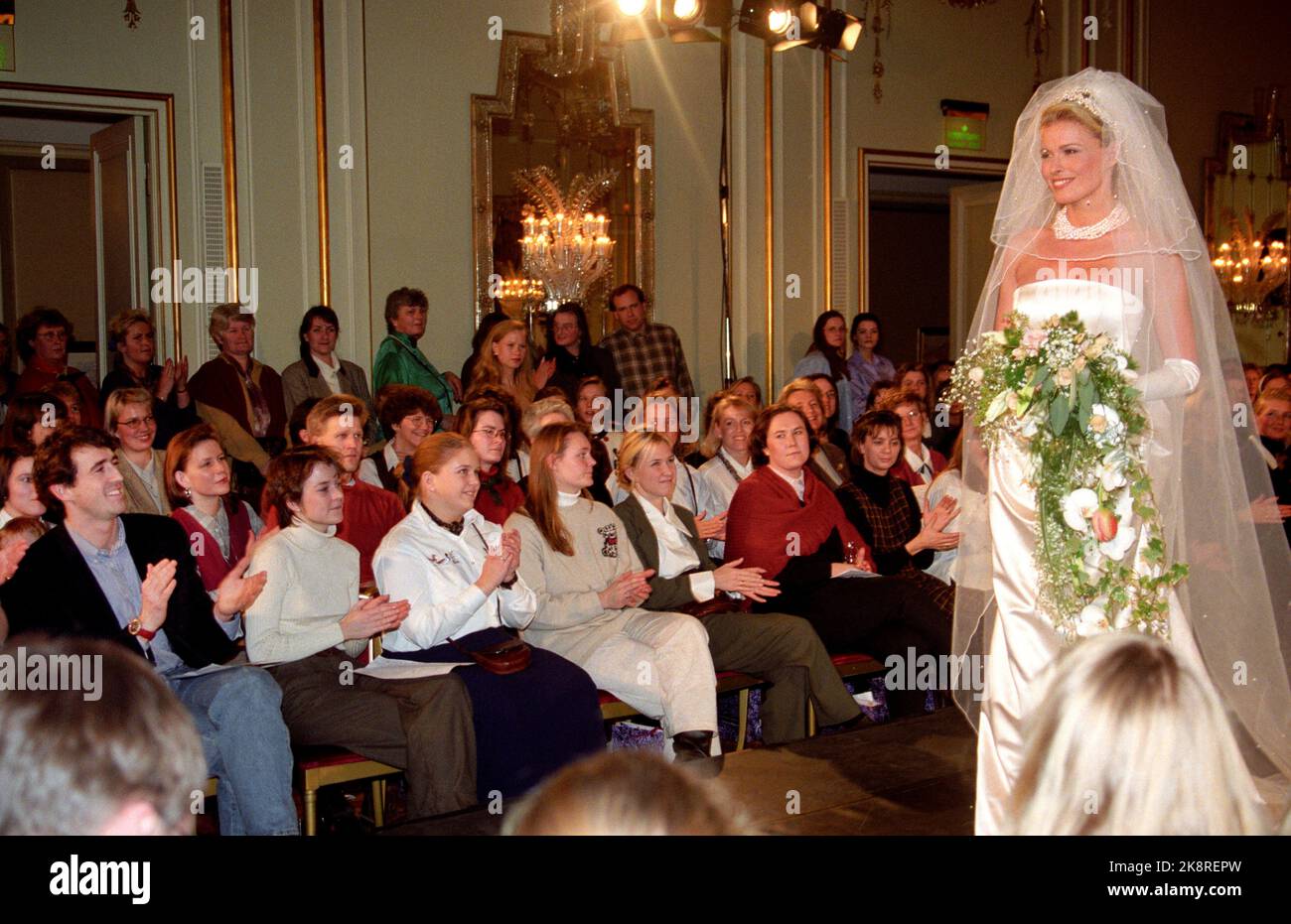 Oslo 19960114. Model Vendela Kirsebom during fashion viewing of bridal ...