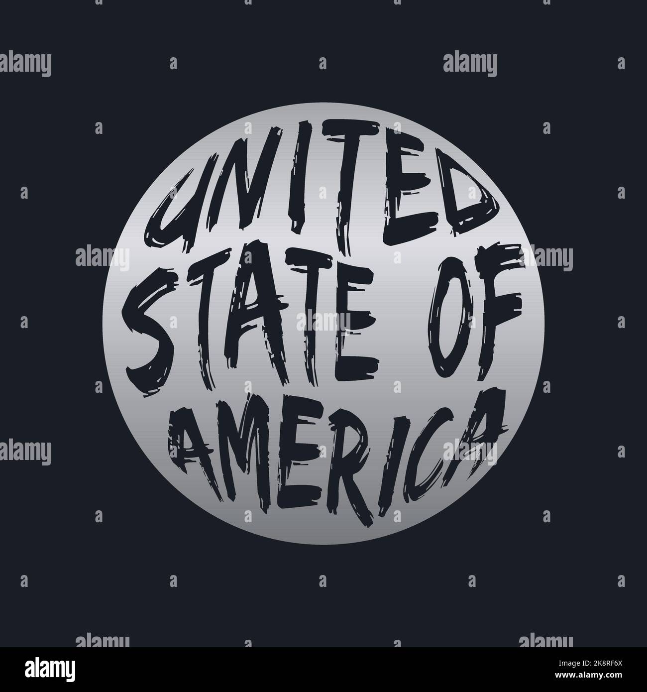 UNITED STATE OF AMERICA, lettering typography design artwork. Editable ...