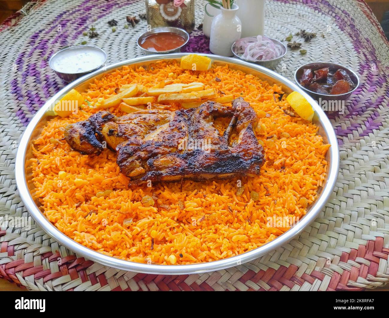 Chicken mandi traditional arab food hi-res stock photography and images ...