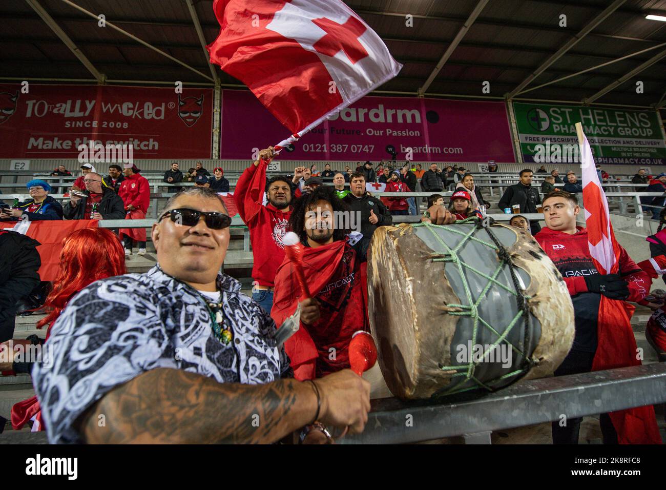 Tonga Fans arrive and atmosphere with them ahead of the Rugby League ...