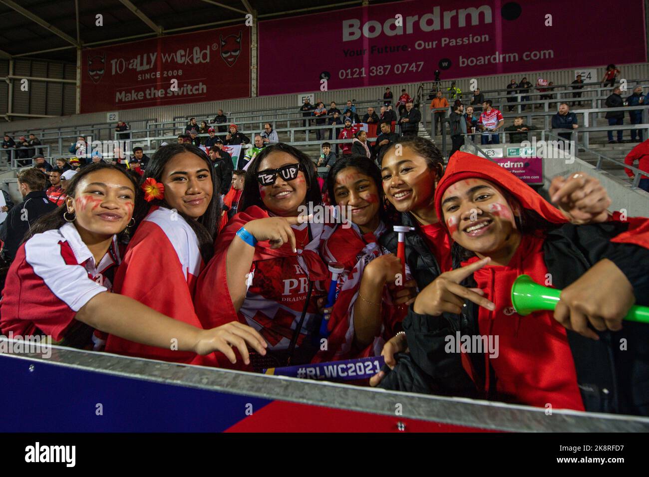 Tonga Fans arrive and atmosphere with them ahead of the Rugby League ...