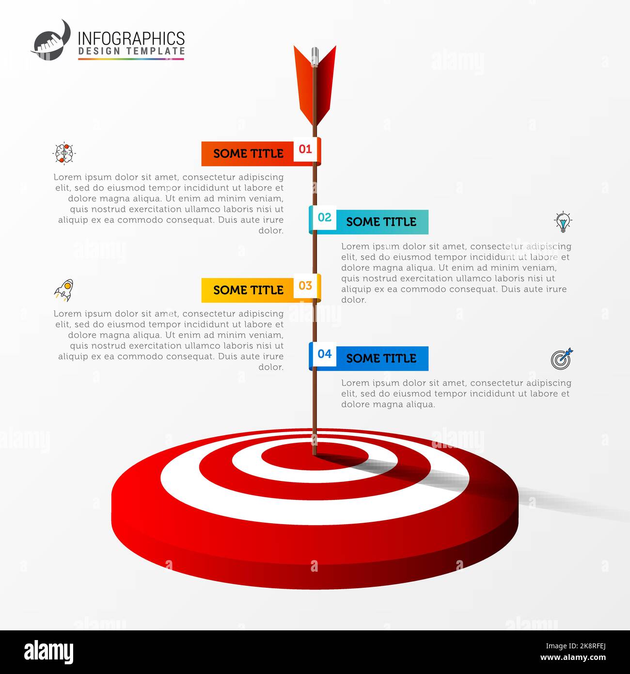 Infographic design template. Timeline concept with target. Vector ...