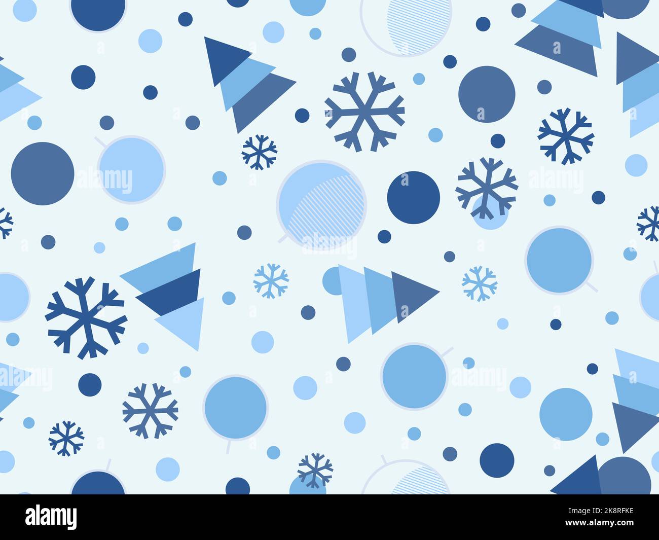 Christmas seamless pattern with Christmas decorations and geometric ...