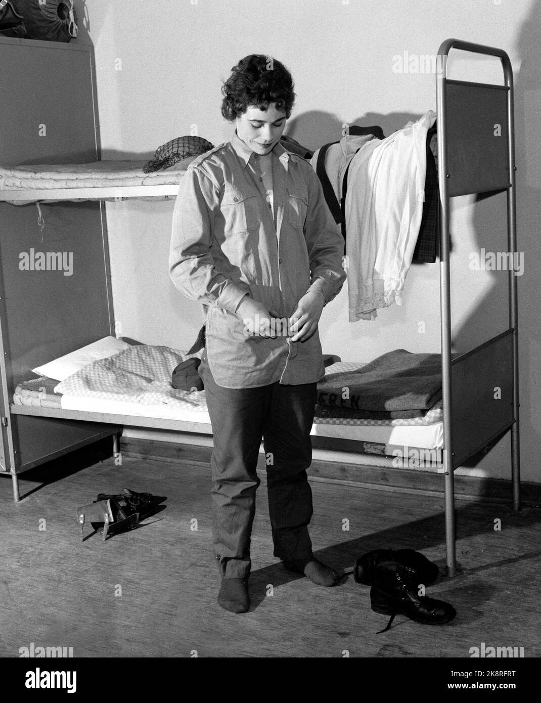 Women in shirt uniform on the barracks photo hi-res stock photography ...