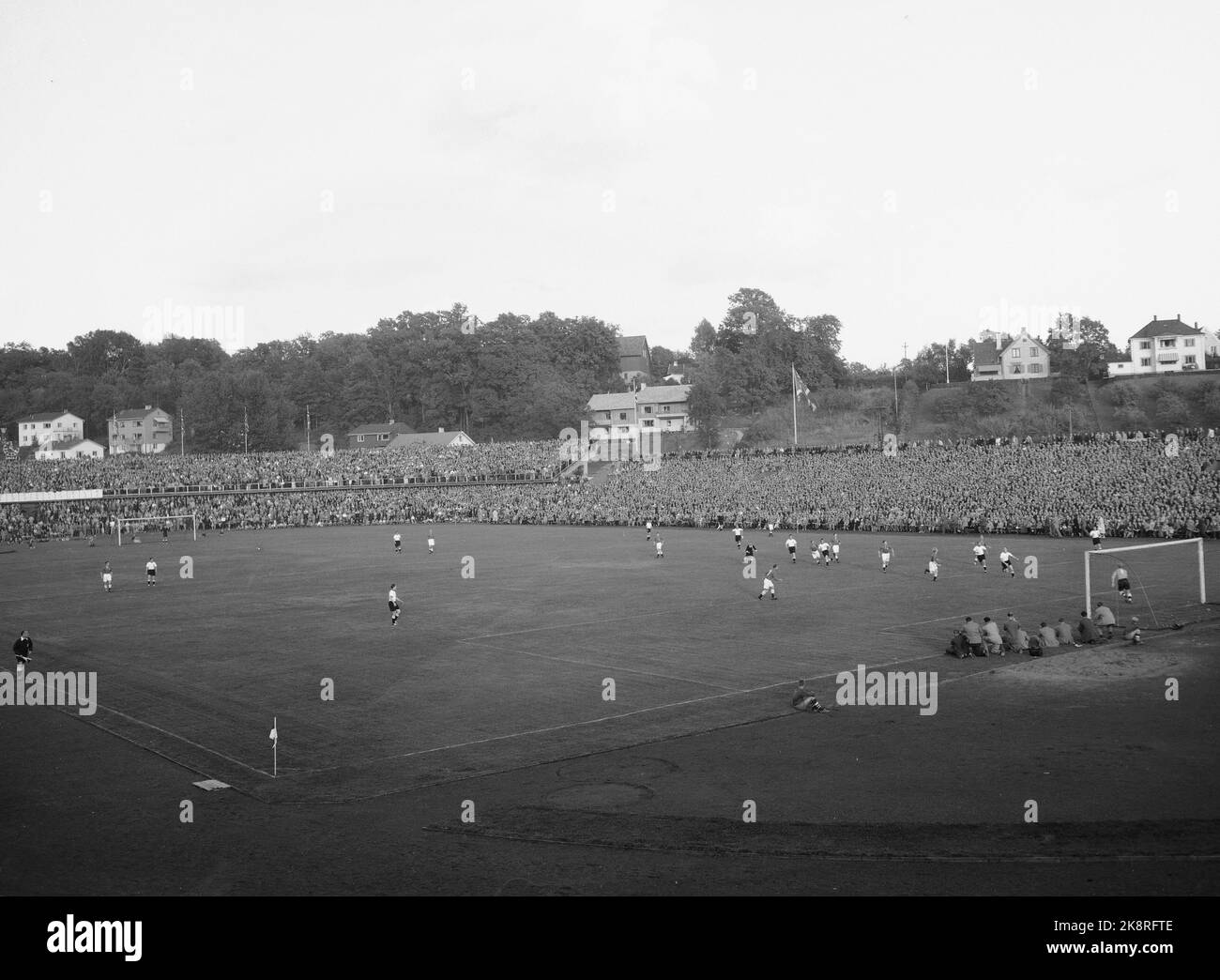 Oslo, Norway, 19530819. Norway - Germany 1-1 at Ullevål Stadium ...