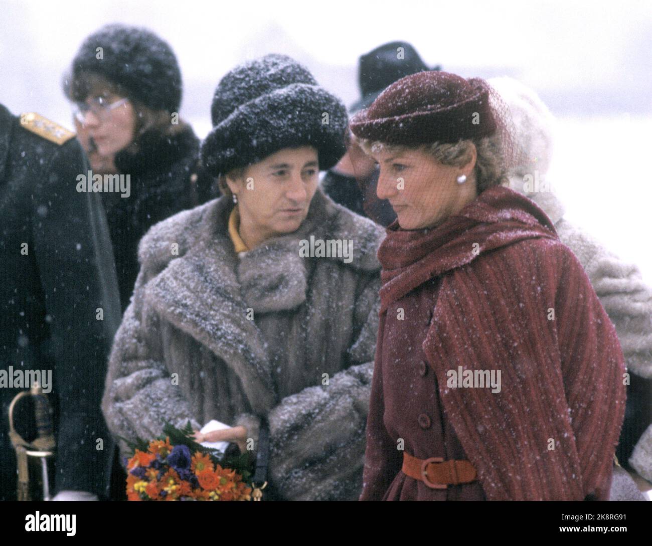 Fornebu 19801113. Romanian President Nicolae Ceausescu with Mrs Elena ...