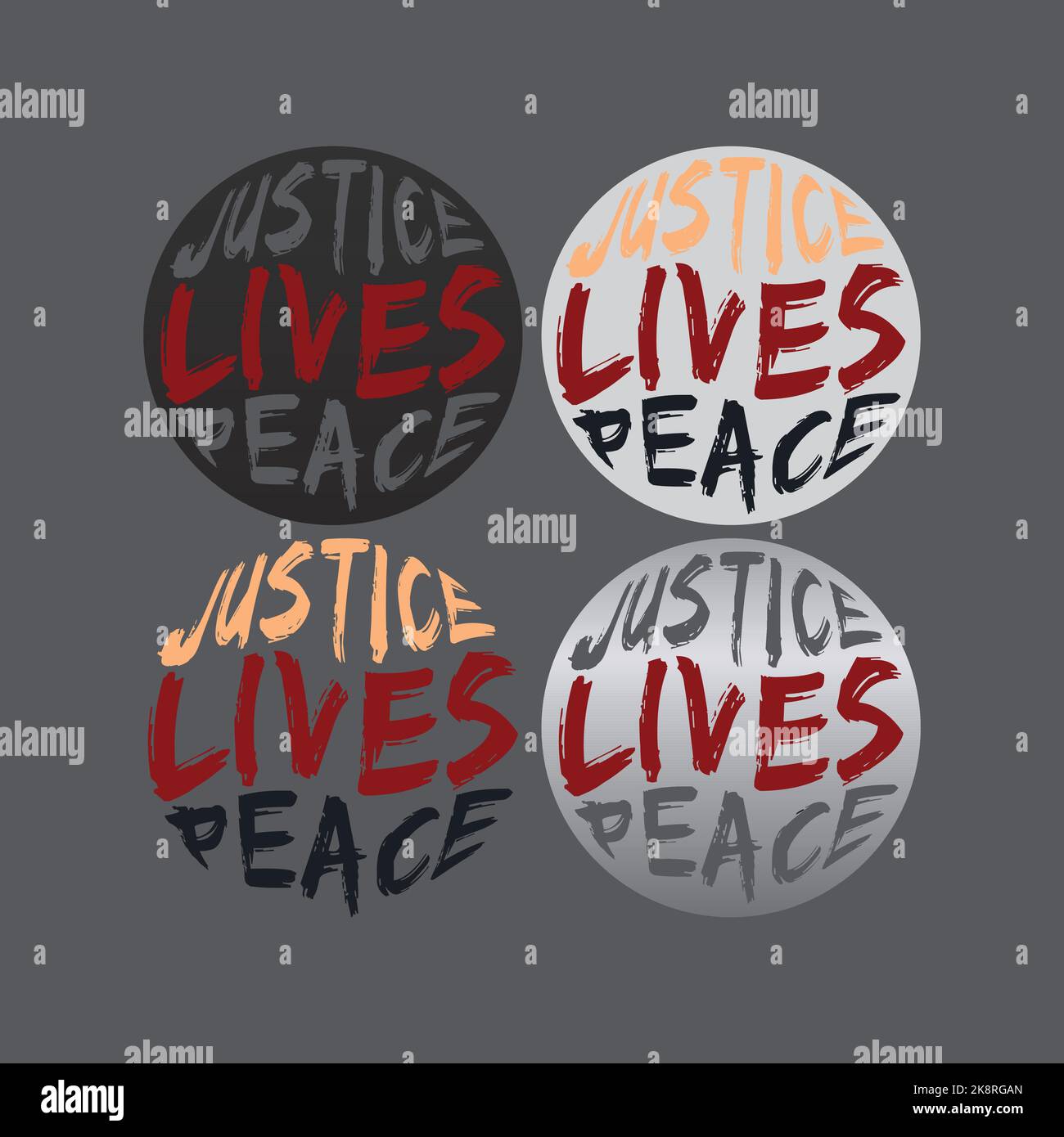JUSTICE LIVES PEACE, lettering typography design artwork collection ...