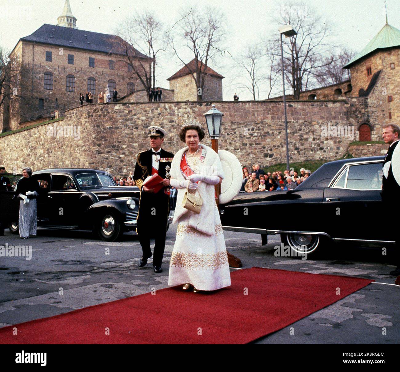 Oslo 19810505. Queen Elizabeth on a state visit to Norway with her ...