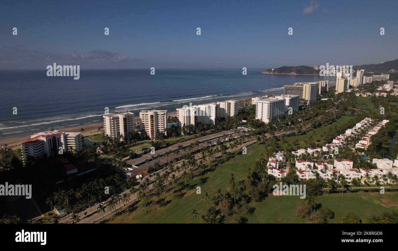 A bird's eye view of the Acapulco Diamante beach in Mexico Stock Photo ...