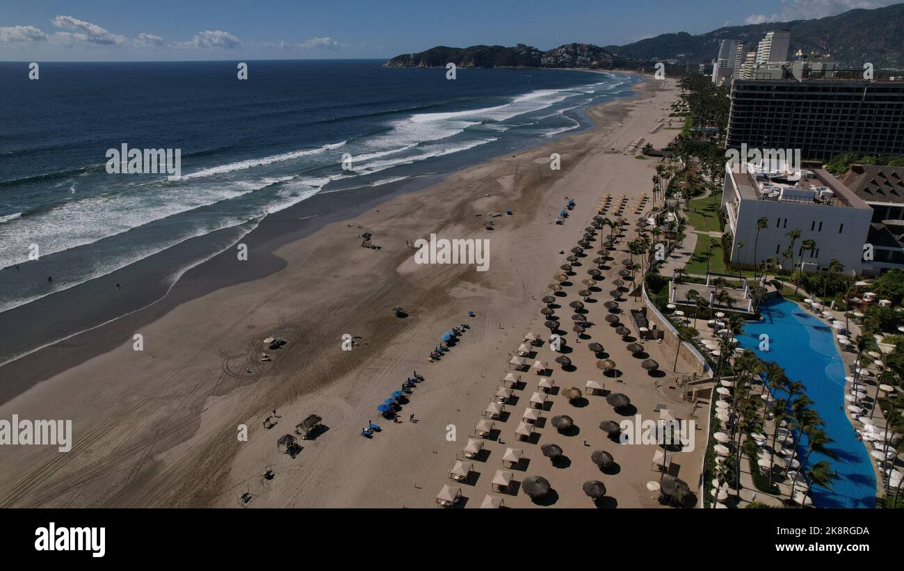 A bird's eye view of the Acapulco Diamante beach in Mexico Stock Photo ...