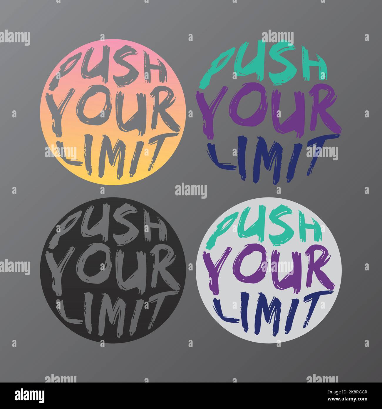 PUSH YOUR LIMIT, lettering typography design artwork collection. Editable, resizable, EPS 10 ...