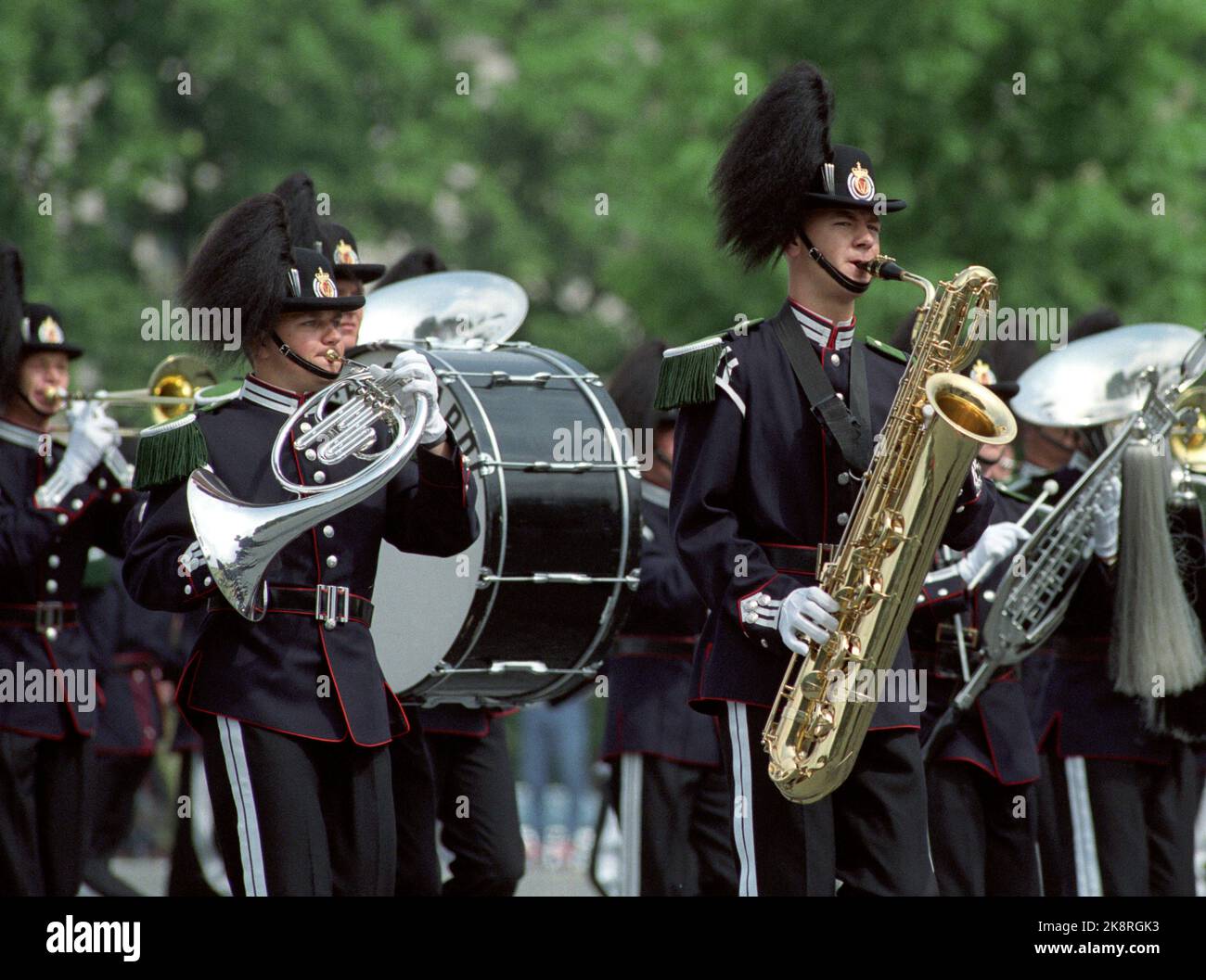 Oslo 19910613 - King Harald V inspected for the first time as King H.M ...