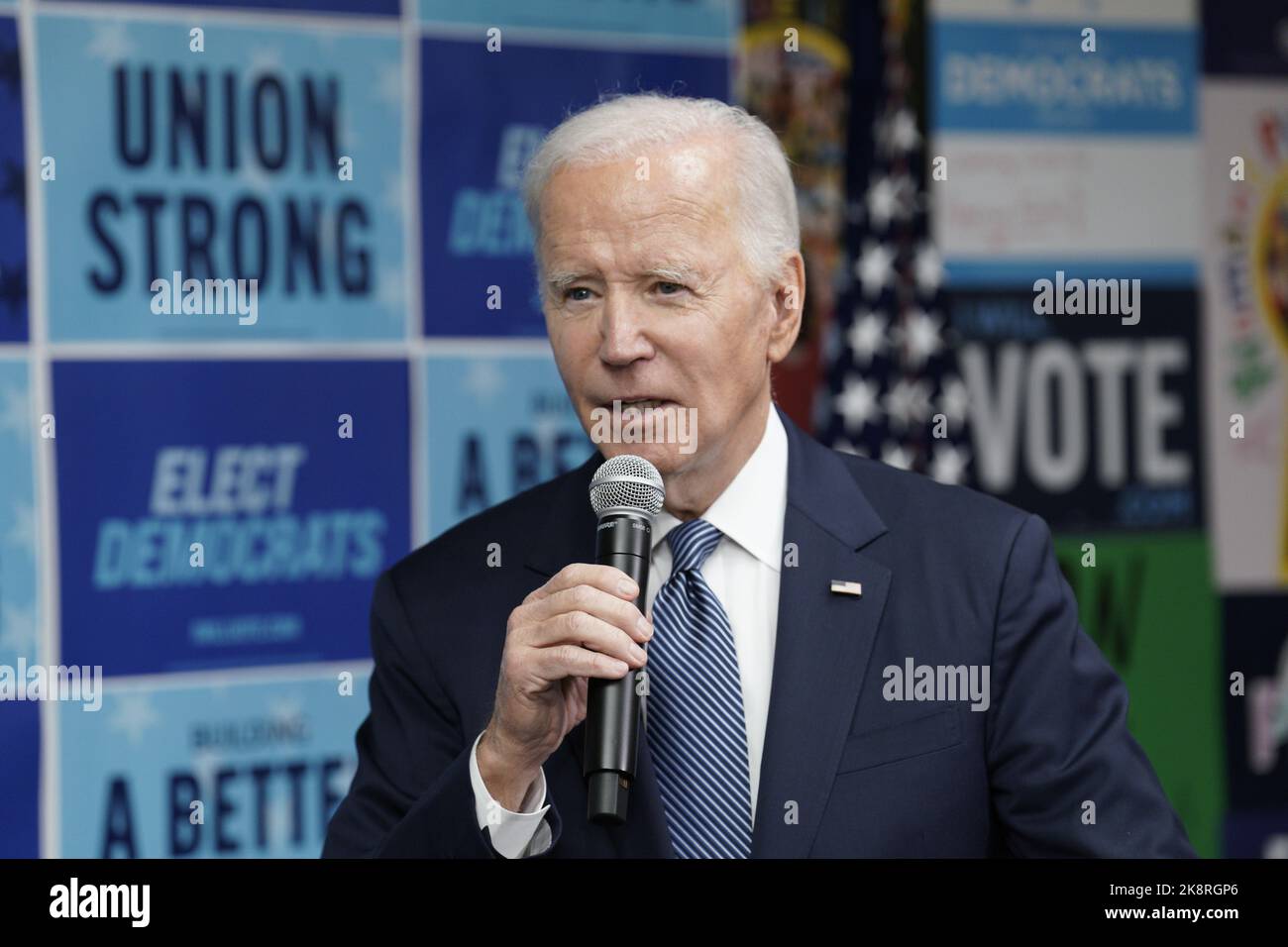 US President Joe Biden delivers remarks at the Democratic National ...