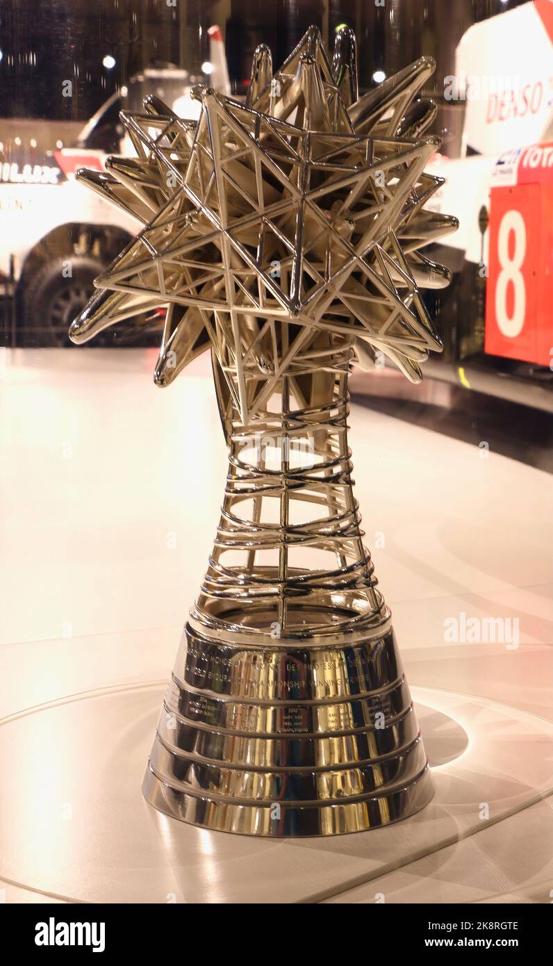 Fernando Alonso's trophy for winning the 2018 FIA WORLD ENDURANCE LMP ...