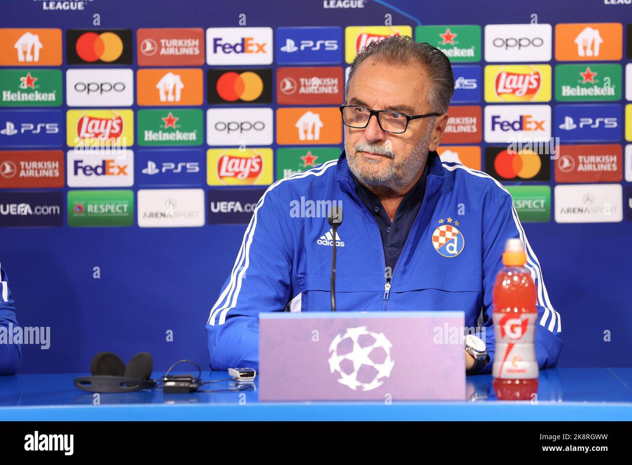 Head Coach of Dinamo Zagreb Ante Cacic speaks on a press conference ...