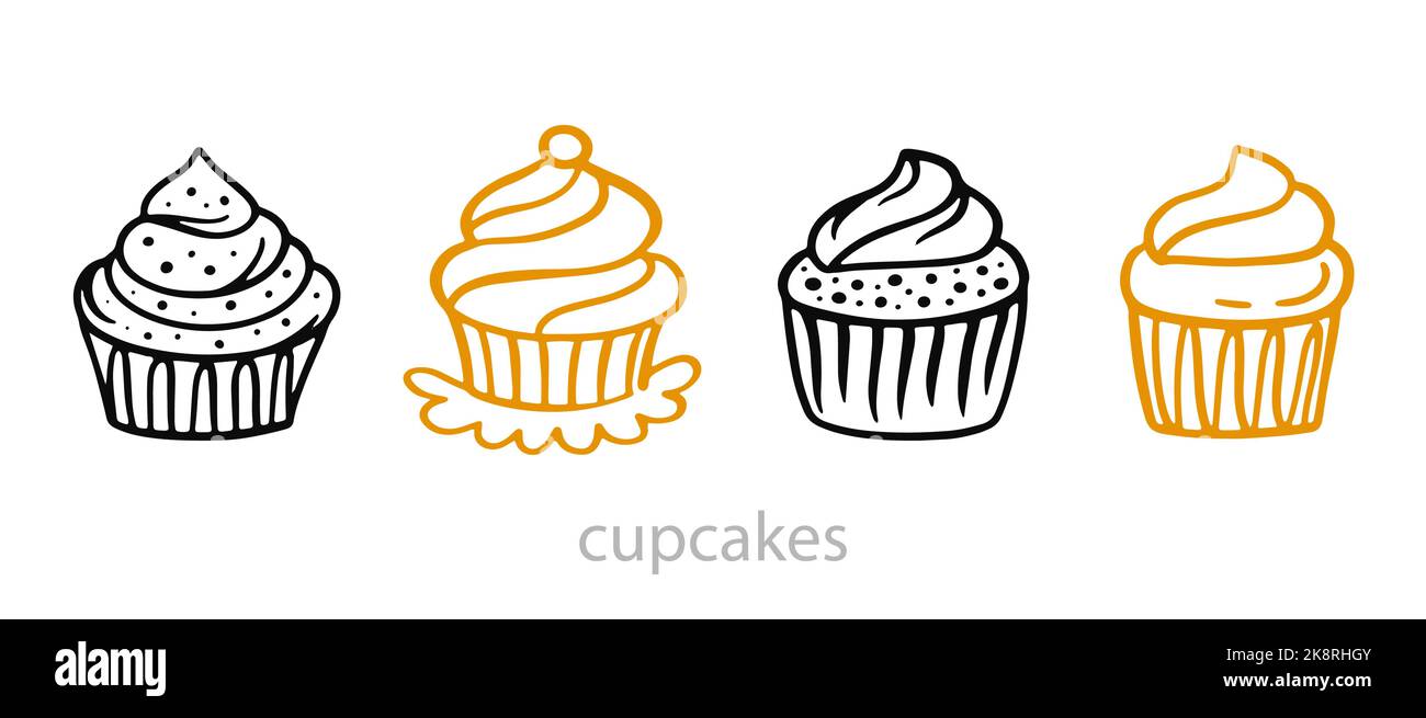 Cupcakes Vector Illustration collection Stock Vector Image & Art - Alamy