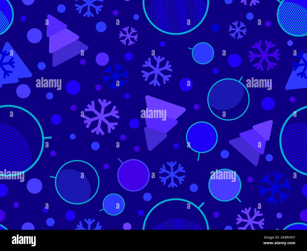 Christmas seamless pattern with Christmas decorations and geometric ...