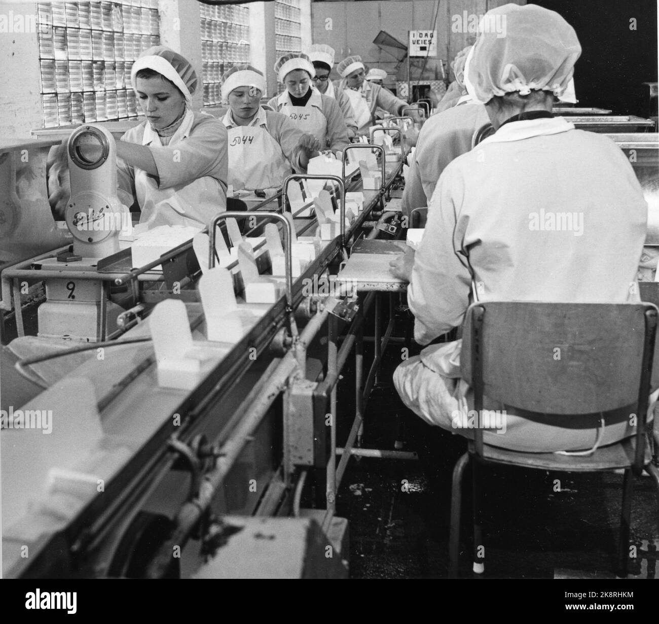 Hammerfest September 1967. The fish processing factory Findus is one of ...