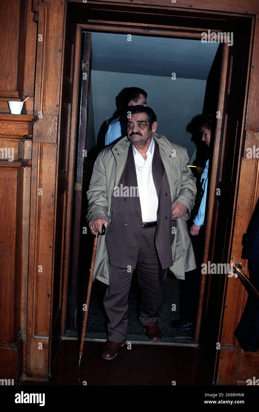 Oslo January 2, 1991. Polykarp Karoli in the courtroom where his two ...
