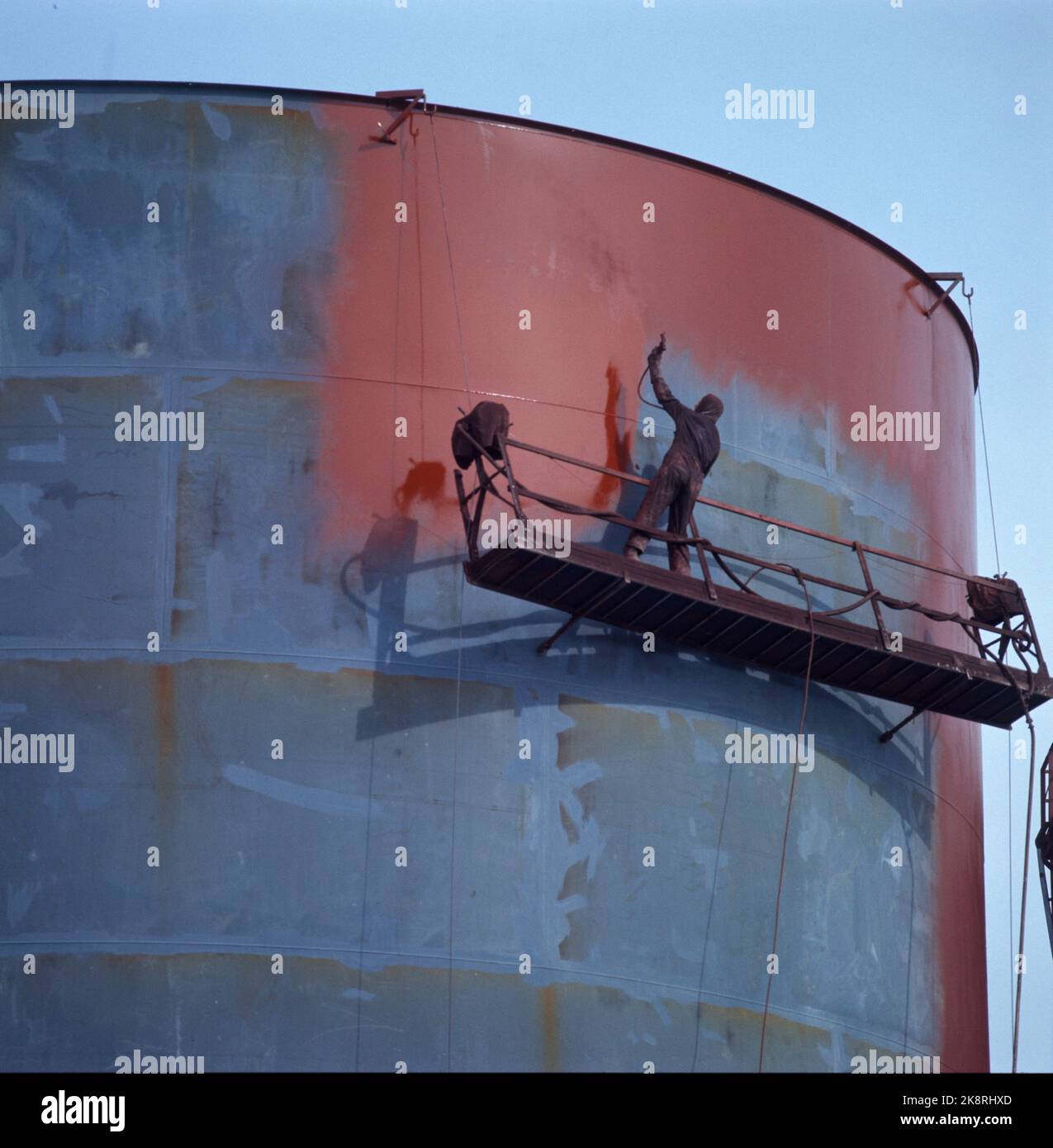 Mongstad 197405: Construction of the oil refinery at Mongstad. Here is ...
