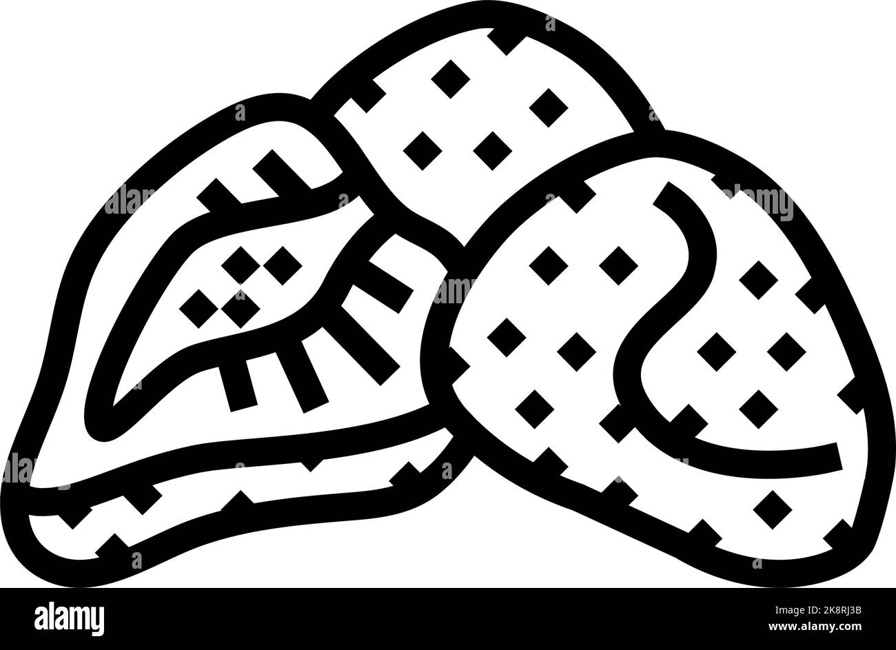 strawberry dried fruit line icon vector illustration Stock Vector Image ...