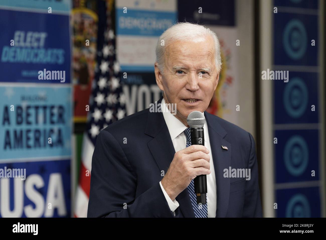 US President Joe Biden delivers remarks at the Democratic National ...
