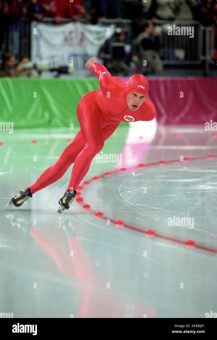5000 meters winner johann olav koss in action photo hi-res stock ...