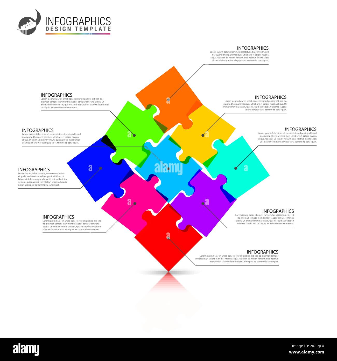 Puzzle template background for your business presentation vector ...