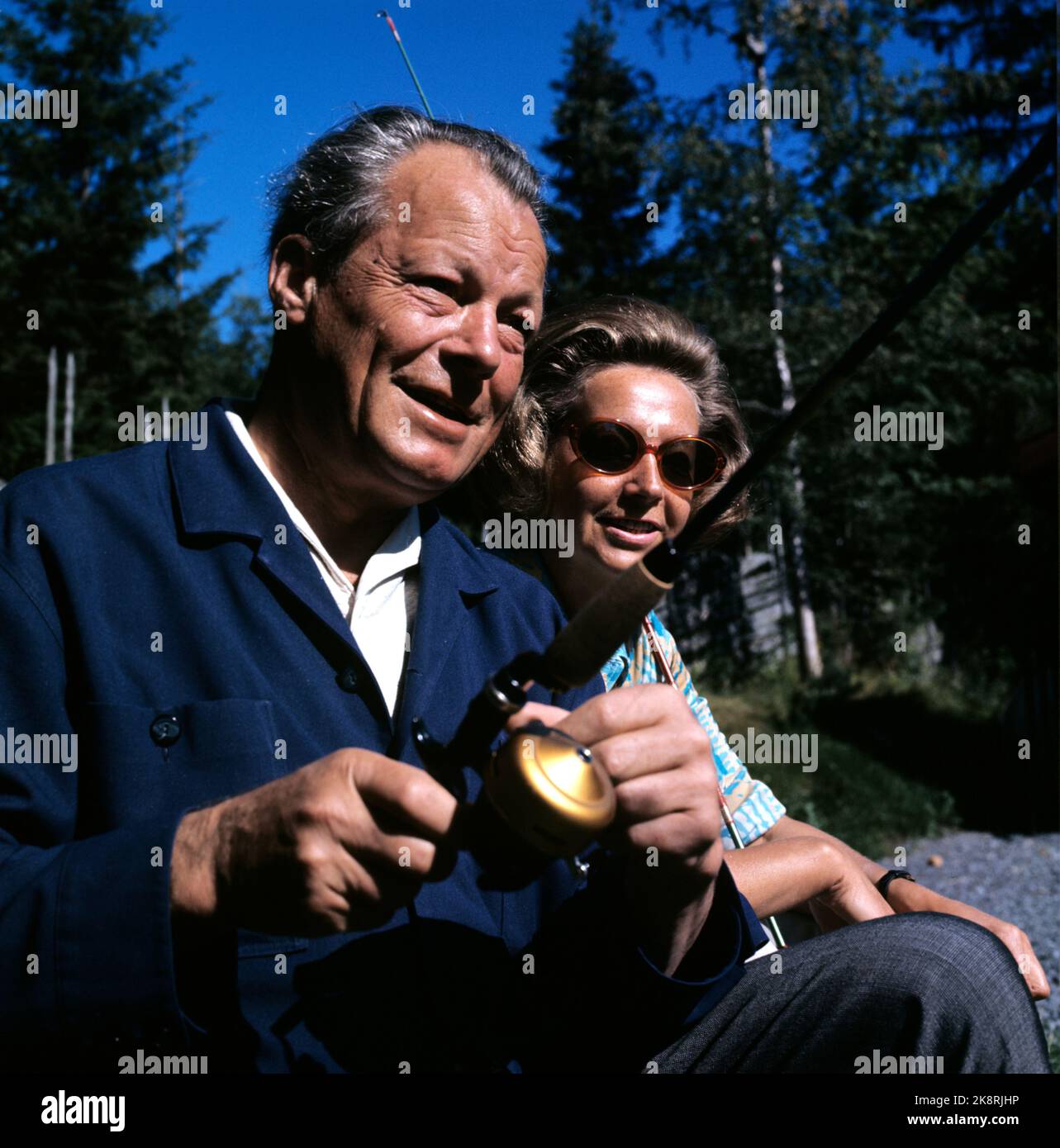 Vangsåsen, Hamar 19700827. German politician Willy Brandt with ...